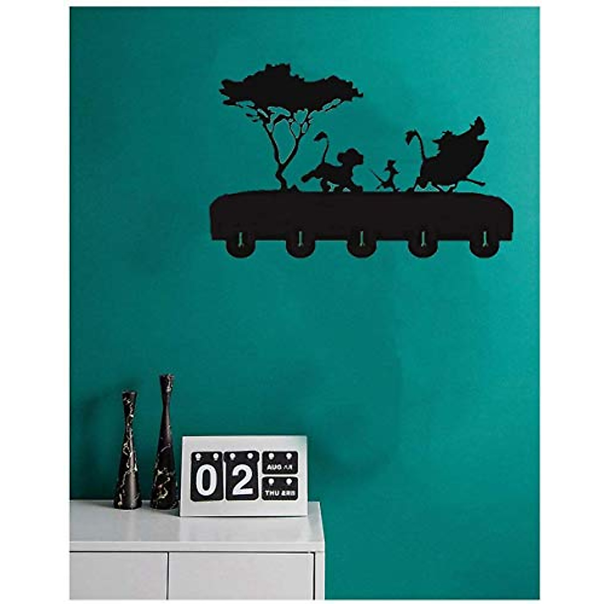 Hakuna Matata Wood Key Holder, Key Rack, Sweet Home Hook Hanger and Multiple Personalized Design Key Rack for Home, Entryway, Living Room, Bathroom, Kitchen(A3)