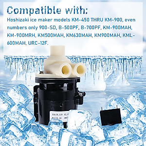 GOMADEIT APTA92P10WD1 Water Pump Motor Assembly fits for Hoshizaki PA0613 Ice Machine Water Pump 120V 53.4W 0.4 Amp replace KM500MAH KM630MAH KM900MAH