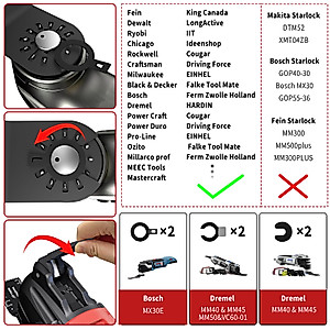 Revvstark 130 PCS Oscillating Saw Blades Set, Arc Edge Multitool Blades for Cutting Wood/Metal/Plastic with Sandpaper, Quick Release Design Compatible with Dremel, Dewalt, Craftsman, Ryobi, Milwaukee