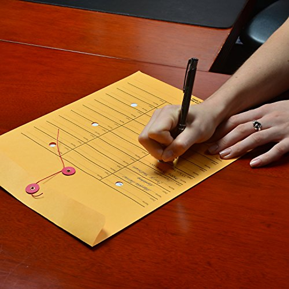 Quality Park Interoffice Envelopes, String and Button, Brown Kraft, 10 x 13, 100 per Case, (63561)