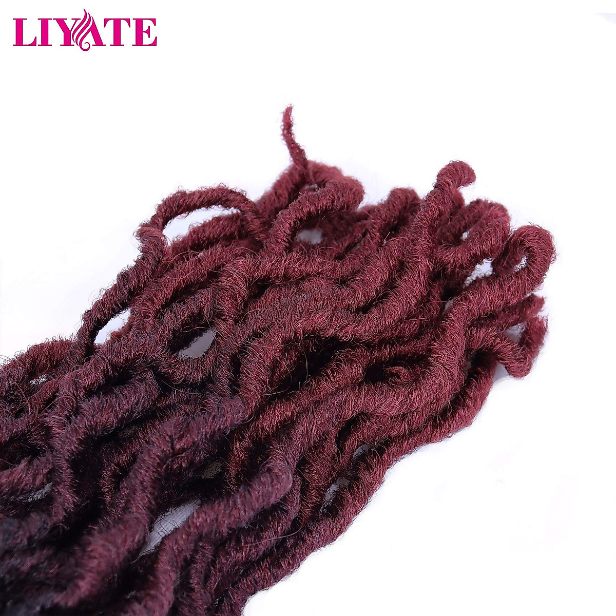14 Inch Goddess Faux locs Crochet Hair 6 Packs/Lot Soft Gypsy Locs Wavy Crochet Braids Dreadlocks 3 Tone Curly Wavy Twist Braiding Hair Extensions African Roots Braid（#1B/99j/530)