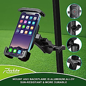 Roykaw Golf Cart Phone Mount Holder for iPhone/Galaxy/Google Pixel/Motorola & GPS SkyCaddie SX400, SX500 - Fit for EZGO, Club Car, Yamaha, ICON, Advanced EV, Upgrade Quick Release & One-Touch Lock