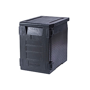 SIMPLI-MAGIC Portable Food Warmer with Fastener Ideal for Catering and Restaurant Use, 5 Pan Capacity, Black