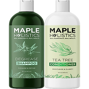 Oily Hair and Scalp Shampoo and Conditioner by Degrease - Oil-Control Haircare for Men and Women, Sulfate, Silicone and Paraben-Free with Pure Essential Oils, 16oz Each