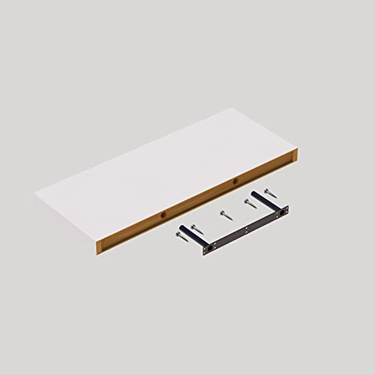 DongRong White Floating Shelves Large Wall Mounted Decor Display Shelf Set of 2 for Bedroom, Bathroom, Living Room, Kitchen