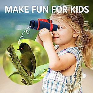 Vanstarry Compact Binoculars for Kids Bird Watching Hiking Camping Fishing Accessories Gear Essentials Best Toy Gifts for Boys Girls Children Toddler Waterproof 5X30 Optical Lens Including Compass