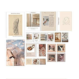 ANIUHL Wall Collage Kit Aesthetic Art Pictures Small Posters Prints for Bedroom Dorm Decor, Include 48pcs Self-adhesive Dots(Set of 40)