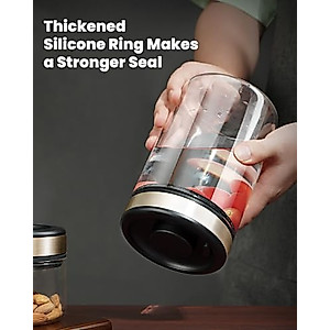 Maestri House Vacuum Coffee Canister Pro, AirTight Coffee Containers, Vacuum Glass Coffee Jar with Coffee Spoon, 40 fl OZ/1.2L Professional Coffee Storage Container for Barista, Gifts (Golden)