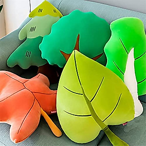 AZCHEN Decorative Leaf Pillow Green Leaf Pillow Cute and Funny Pillow Sofa Bedroom Throw Pillow (50 CM, Green 1)