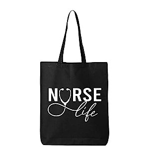 Tees & Tails Nurse Life Canvas Multipurpose Tote Bag Reusable All-Natural Gift Bag With Gusset (1 Count)