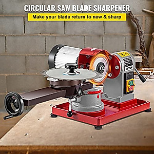 Mophorn Circular Saw Blade Sharpener 5" Grinding Wheel Size, Rotary Angle Mill Grinding Machine 370W, Saw Blade Sharpener Machine for Carbide Tipped Saw Blades