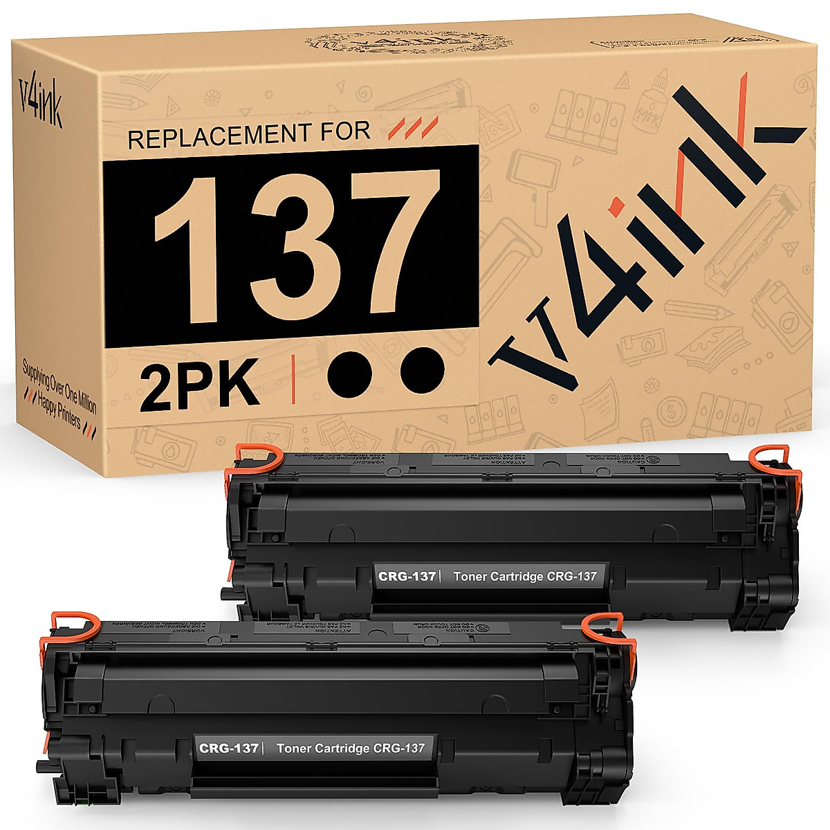 V4INK New Compatible CRG 137 Toner Cartridge Replacement for Canon 137 for Canon imageCLASS D570 MF216N MF244DW MF247DW MF249DW MF232W MF236N MF237w MF229DW MF227DW MF212W MF217W LBP151DW Black 2 Pack