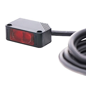 Twidec/ 0-2M Adjustable Indoor Wall Mounted Photoelectric Beam Sensor NPN (NO Or NC Switchable) photoelectric Sensor Switch Proximity Switch 2m line Cable Induction with Reflector Panel E3Z-R61-Z-G