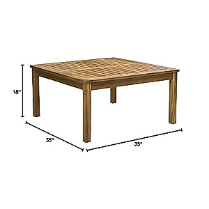 Christopher Knight Home Perla Outdoor Acacia Wood Coffee Table, Teak Finish ,Brown