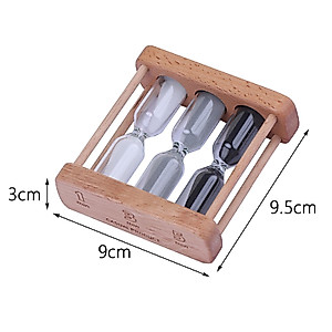 MagiDeal Wooden Sand Timer, Visual Sand Clock Timer Mini Sand Timer Wood Frame Hourglass Sandglass Timer for Games Kitchen Cooking Office Decor