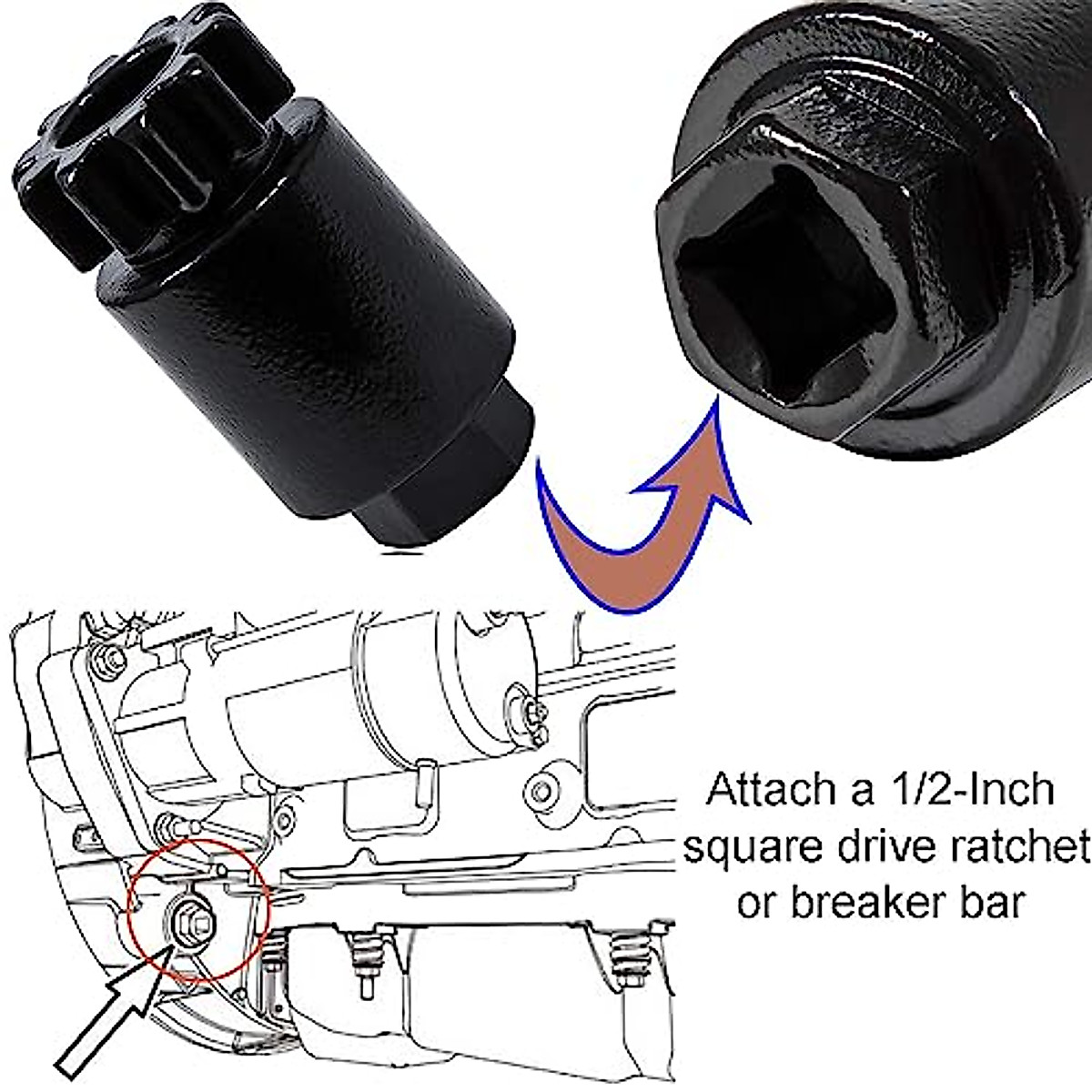 Flywheel Turning Flywheel Barring Tool 88800014 88840317 for Volvo & Mack D11 D13 D16 MP7 MP8 MP10 (2008-2020)