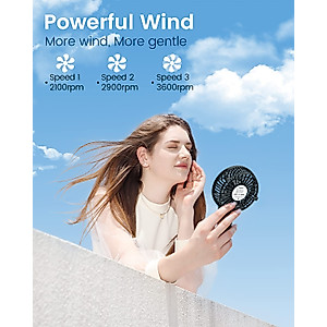 EasyAcc Mini Handheld Fan, Portable Fan Small USB Desk Fan Personal Hand Fan 3 Speed 10H Working Hours Rechargeable Battery Cooling Folding Fan for Travel Outdoor Office Household