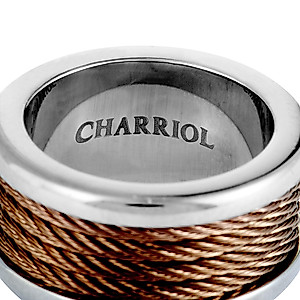 Charriol Forever Stainless Steel and Bronze PVD Cable Band Ring