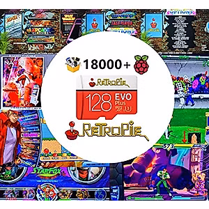 TAPDRA RetroPie SD Card 128GB for Raspberry Pi 3 B+ with 18000+ Games for 30+ Sytems Diyable Emulation Station Games Plug&Play