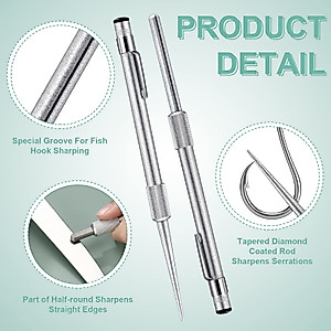 Honoson 5 Pieces Pocket Knife Sharpener Serrated Knife Sharpener Diamond Honing Rod Tactical Pen Steel Rod Pen for Kitchen Outdoor Hunting Fishing Hiking Camping Garden Tools