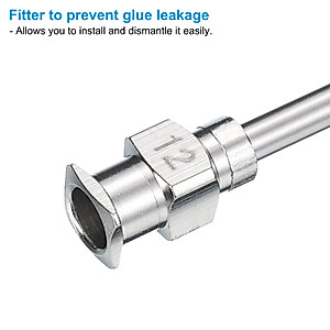 PATIKIL 12Ga x 1 Inch Stainless Steel Dispensing Needle Tips, 12Pcs Metal Glue Needle Tube Blunt Tips Luer Lock for Thick Glue Ink Lab, Silver