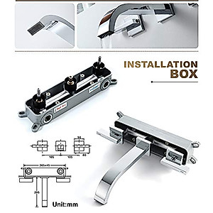 ItoNc Bathtub Faucet Set, Wall-Mounted Copper Black Hot and Cold Washbasin Faucet, Matte Black/Chrome,Copper,Kitchen faucets