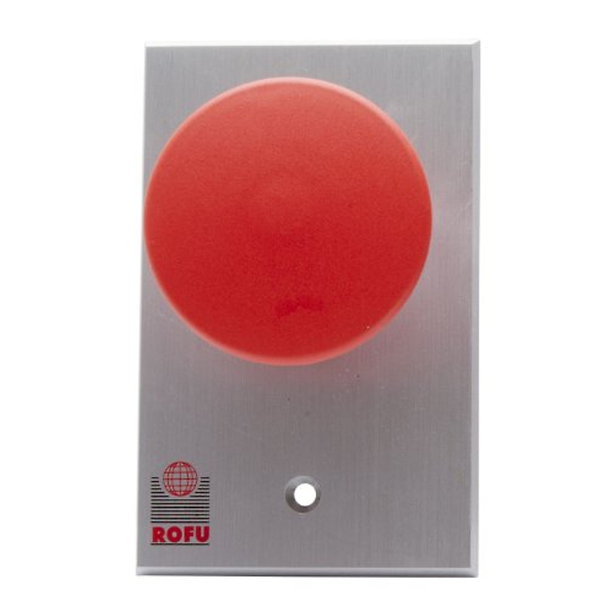 Rofu 9600 US28 Mushroom Exit SPST Switches, Normally Open, Momentary, Aluminium, Standard Plate 3" x 4 3/4"