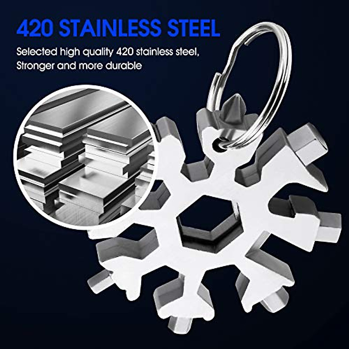 Gifts For Men Fathers , Gifts For Dad 18-in-1 Snowflake Multi Tool Snowflake Tool Stainless Steel multitool for Men Women Outdoor Travel Camping Adventure Tools(Black 2pcs)