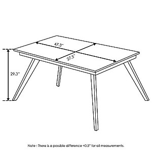 FURINNO Redang Indoor & Outdoor Smart Top, Rectangular, Paladina
