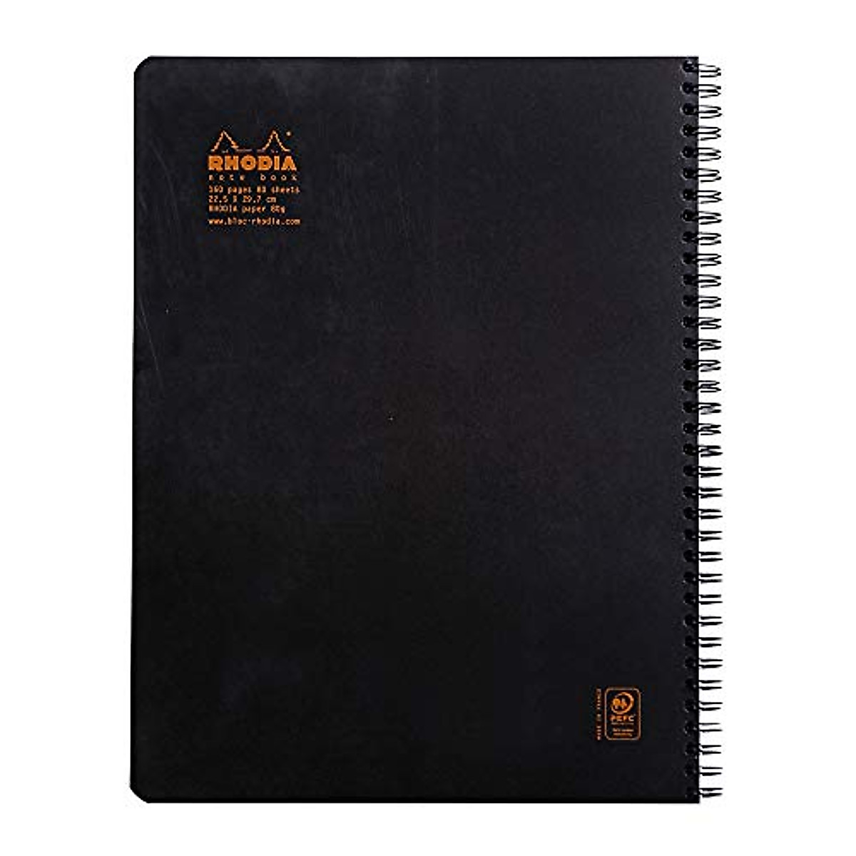 Rhodia Wirebound Notebook, A4+, Lined - Black