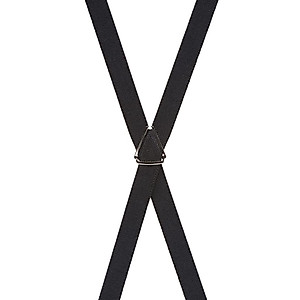 Suspender Store Skinny Matte Satin Suspenders - 3/4-Inch Wide Elastic - X-Back - Clip - 48" for 5'9" to 6'2" tall - Black