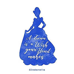 Quotes Posters - 8x10 Princess Wall Art Room Decorations - Home Decor Set for Girl Bedroom, Nursery - Cute Girly Gift for Rapunzel, Cinderella, Snow White, Ariel, Belle and World Fan print