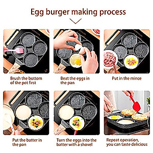 IAXSEE Egg Frying Pan Nonstick Pancake Pans 4-Cups cookware Pancake, Omelette Pan Aluminium Alloy Egg cooker