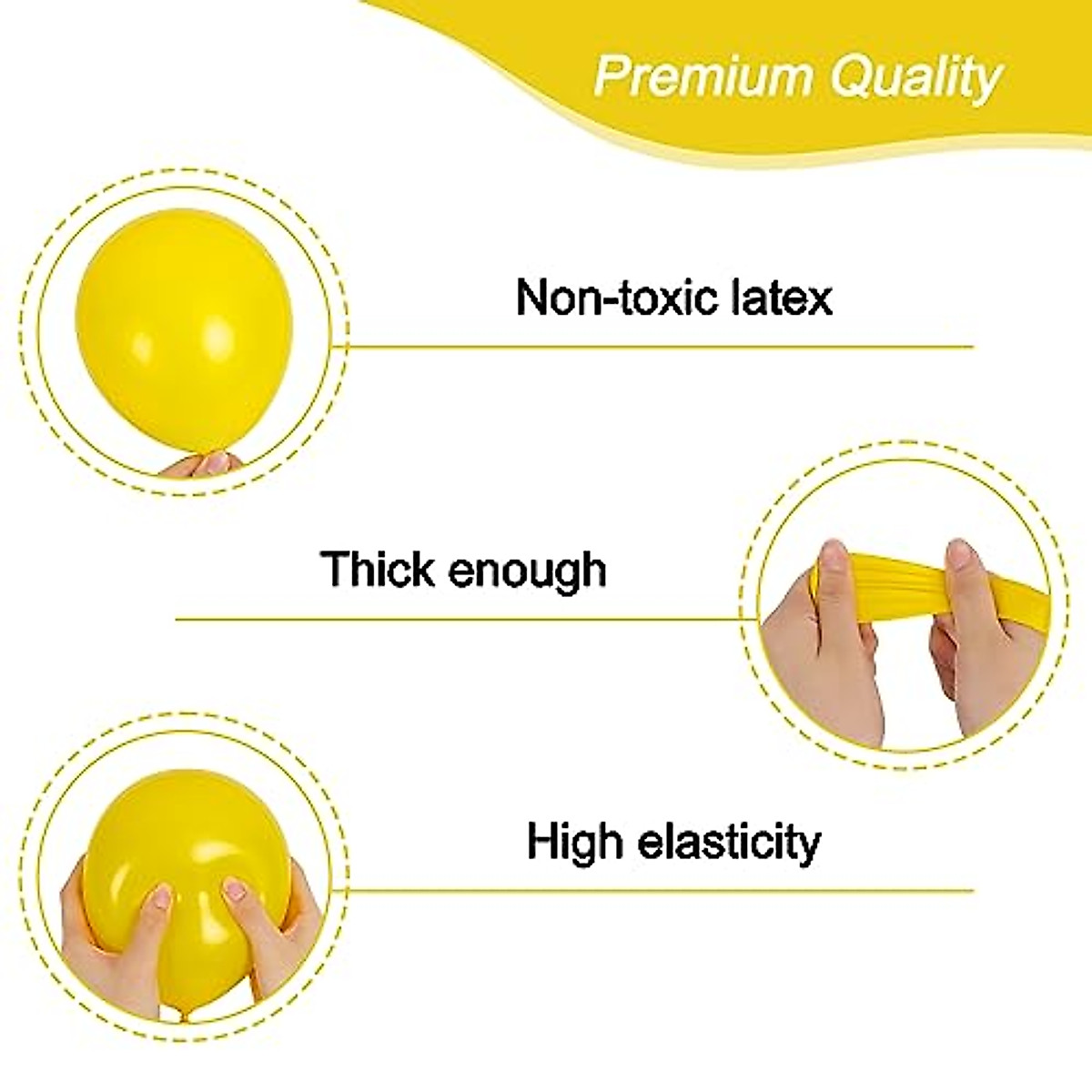RUBFAC 116pcs Yellow Balloons Different Sizes Pack of 36 18 12 10 5 Inch for Garland Arch Extra Large Balloons for Birthday Graduation Wedding Party Decoration