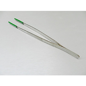 Tweezers Rubber PVC Coated Tips 12" Stainless Steam Ultrasonic Cleaning for Lab Industrial Jewelry Tool Tweezers Tips Have Rubber Coating for Securely Holding to Not Mar Scratch the Article By JTS