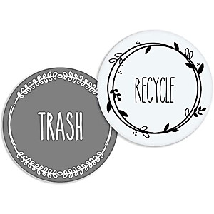 BabyPop! Recycle Trash Can Combo, Recycle Magnet for Trash Can, Garbage Recycle Bin Combo, Trash Recycle Bin Combo, Farmhouse Rustic Design