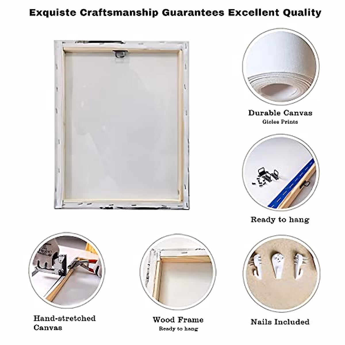 Blue World Map Wall Art Canvas Decor Poster for Office, Living Room, Home Bedroom Decoration 16"x24"x3 Pcs Framed