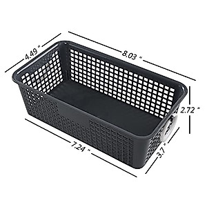 Obstnny 12 Packs Mini Plastic Useful Basket, Desktop Storage Basket Bin, Gray