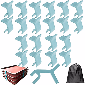 Baking Sheet Stacking Clips, Cookie Baking Sheet Stacker, Space-Saving Sheet Pan Stacking Clips, Reusable Trays Stacking Holder, Universal Layered Baking Tray Stackers for Freeze Dryer Trays (20pcs)