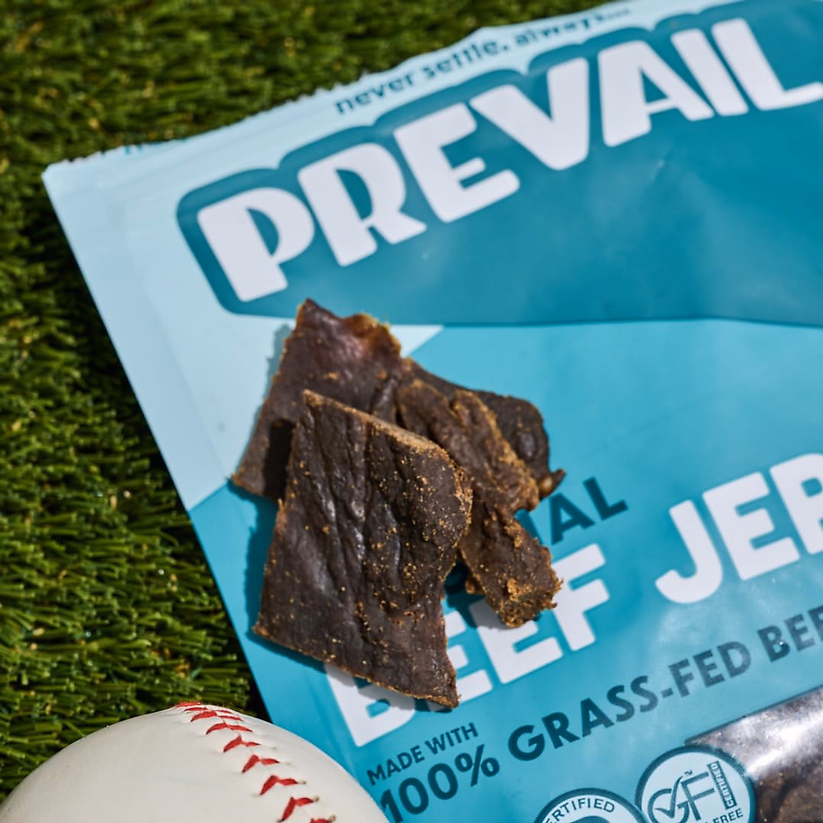 PREVAIL Original Grass-Fed Beef Jerky | Soy Free | 100% Grass-Fed | Gluten Free Snacks | High Protein Snacks | Free of Preservatives | No GMO's | Pack of (3) Bags | 2.25oz
