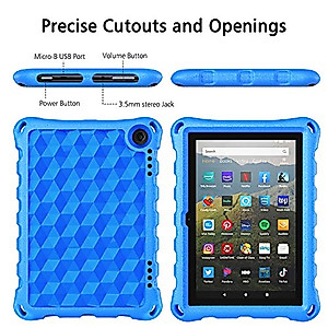 Fire HD 8 Tablet Case,Kindle Fire 8 Case,Fire Tablet 8 Case Kids(12th/10th Generation,2022/2020 Release),DiHines Kid-Proof Case for Amazon Fire HD 8 Plus Tablet, Blue