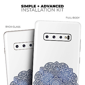 DesignSkinz Dark Blue Indian Ornament Protective Vinyl Decal Wrap Skin Cover Compatible with The Samsung Galaxy S20 (Screen Trim & Back Glass Skin)