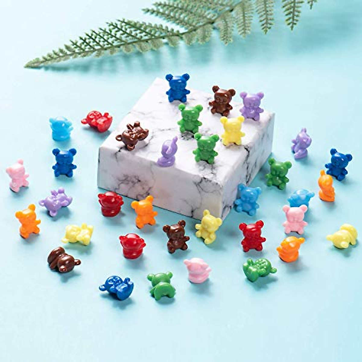 XINHUIDALSQ 90 Pieces Colored Counting Bears 0.62 Inch Rainbow Counting Bears Set 9 Colors Mini Plastic Bears Math Manipulatives for Toddlers Suitable for Ages 3+ Kids