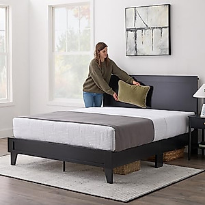 Edenbrook Delta California King Bed Frame with Headboard – No Box Spring Needed – Compatible with All Mattress Types – Wood Slat Support – California King Size Wood Platform Bed Frame – Black