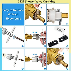 QLXAQLX 1 Pack 1222 Replacement Cartridge Compatible with moen 1222 Shower Valve Cartridge, 1222 Replacement Cartridge Compatible with moen Posi-Temp Faucets And Tub Shower(Only 1PS)