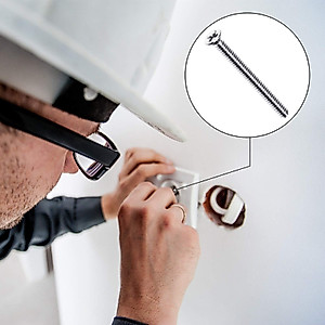 Ripeng 30 Pieces Extra Long Outlet Screws Machine Long Electrical Outlet Screws Device Mounting Electrical Extender for Fix Wonky (6-32 x 1-1/2 Inches)