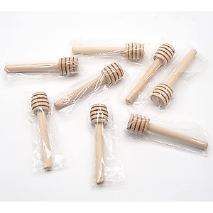 ICEYLI Wooden Honey Mixing Stirrer 4 Pcs 3 Inch Mini Honey Dipper Sticks Honey Comb Stick Honey Spoon Collecting Dispensing Drizzling Jam