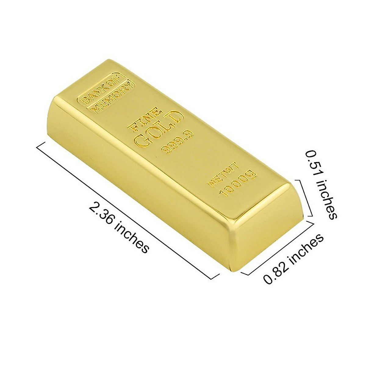Usbkingdom 64GB USB 3.0 Flash Drive Super Speed Novelty Metal Bullion Gold Bar Shape Pendrive Memory Stick Thumb Drives Flashdrive USB Flash Disk