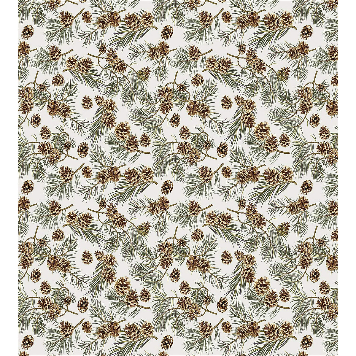 Lunarable Pinecone Duvet Cover Set, Scenery Illustration of Hand Painted Pine Tree Branches and Sepia Cone, Decorative 3 Piece Bedding Set with 2 Pillow Shams, King Size, Brown Green