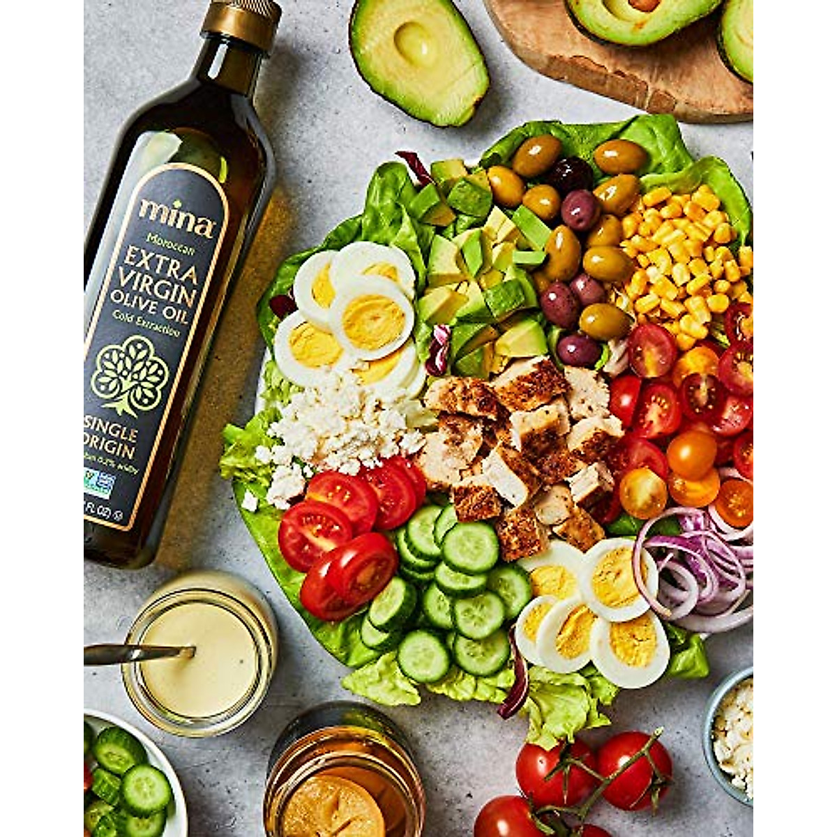 Mina Extra Virgin Olive Oil, New Harvest, Polyphenol Rich Moroccan Olive Oil, Cold Extraction, Single Origin Olive Oil, Less Than 0.2% Acidity, 68 Fl Oz, 2 L